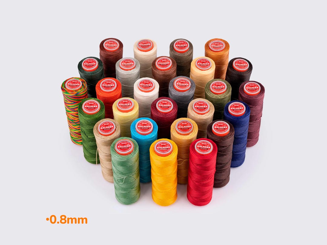 Galaces 0.80mm Waxed Flat Polyester Cord for Leather – 100m ...