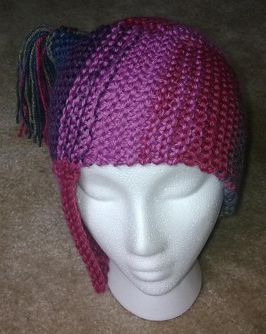 Asymmetrical Color Blend Knit Hat With Tassel - Etsy