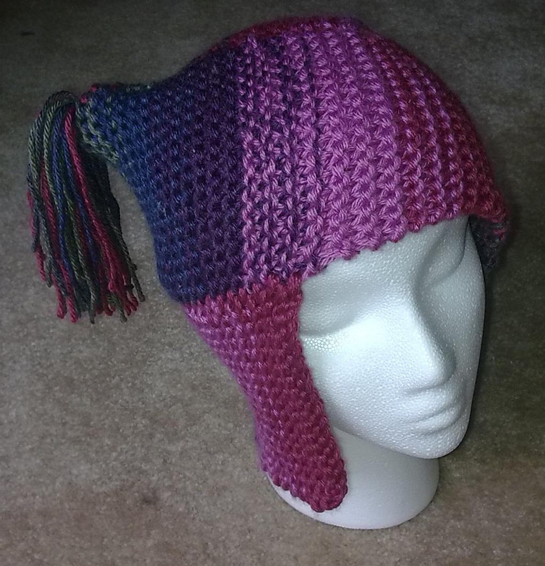 Asymmetrical Color Blend Knit Hat With Tassel - Etsy