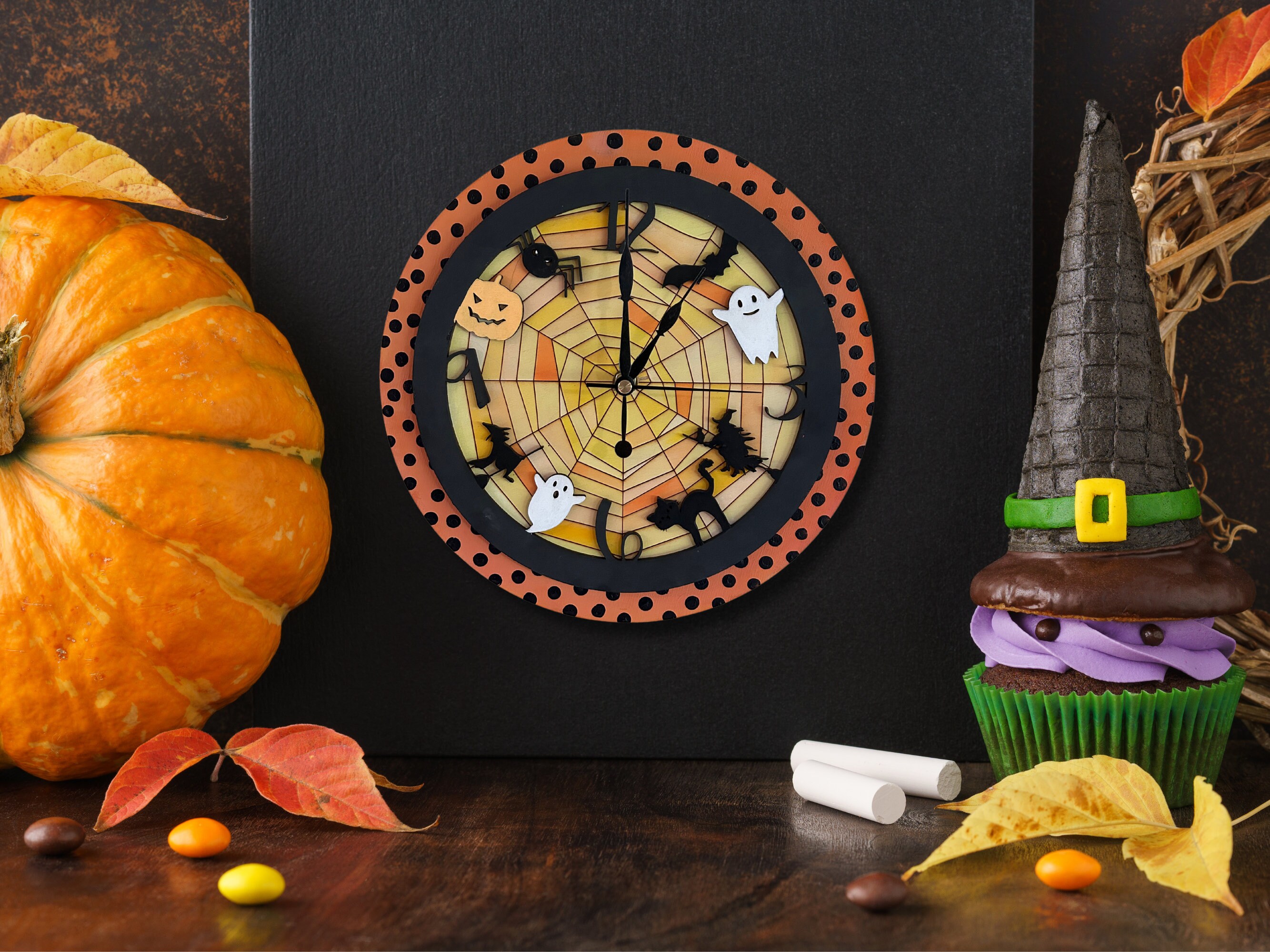 Halloween Clock SVG: Laser Cut Spider Web Design (digital Download) - Etsy