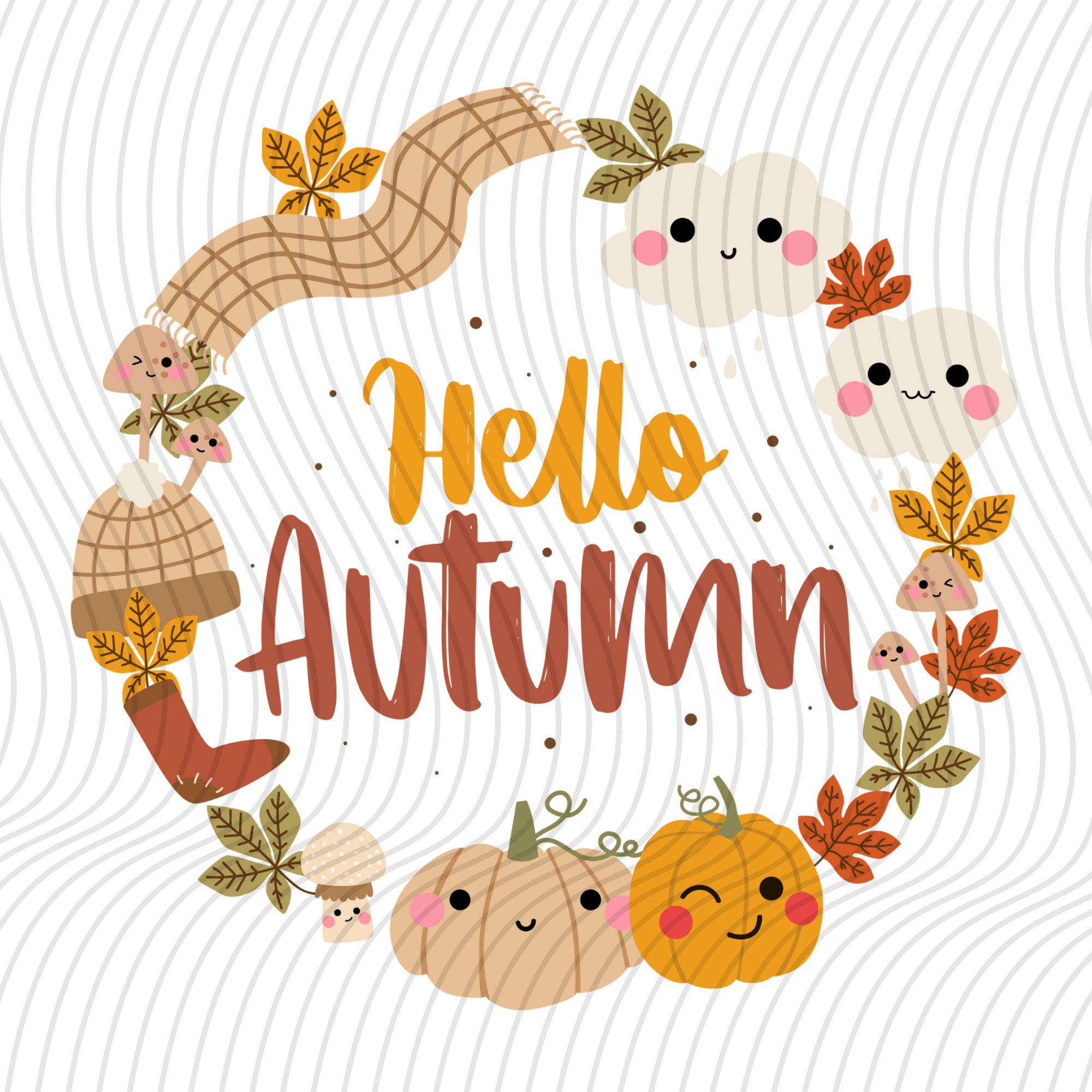 Hello Autumn PNG Set, Cute Autumn Png, Cute Fall Baby Png, HALLOWEEN ...