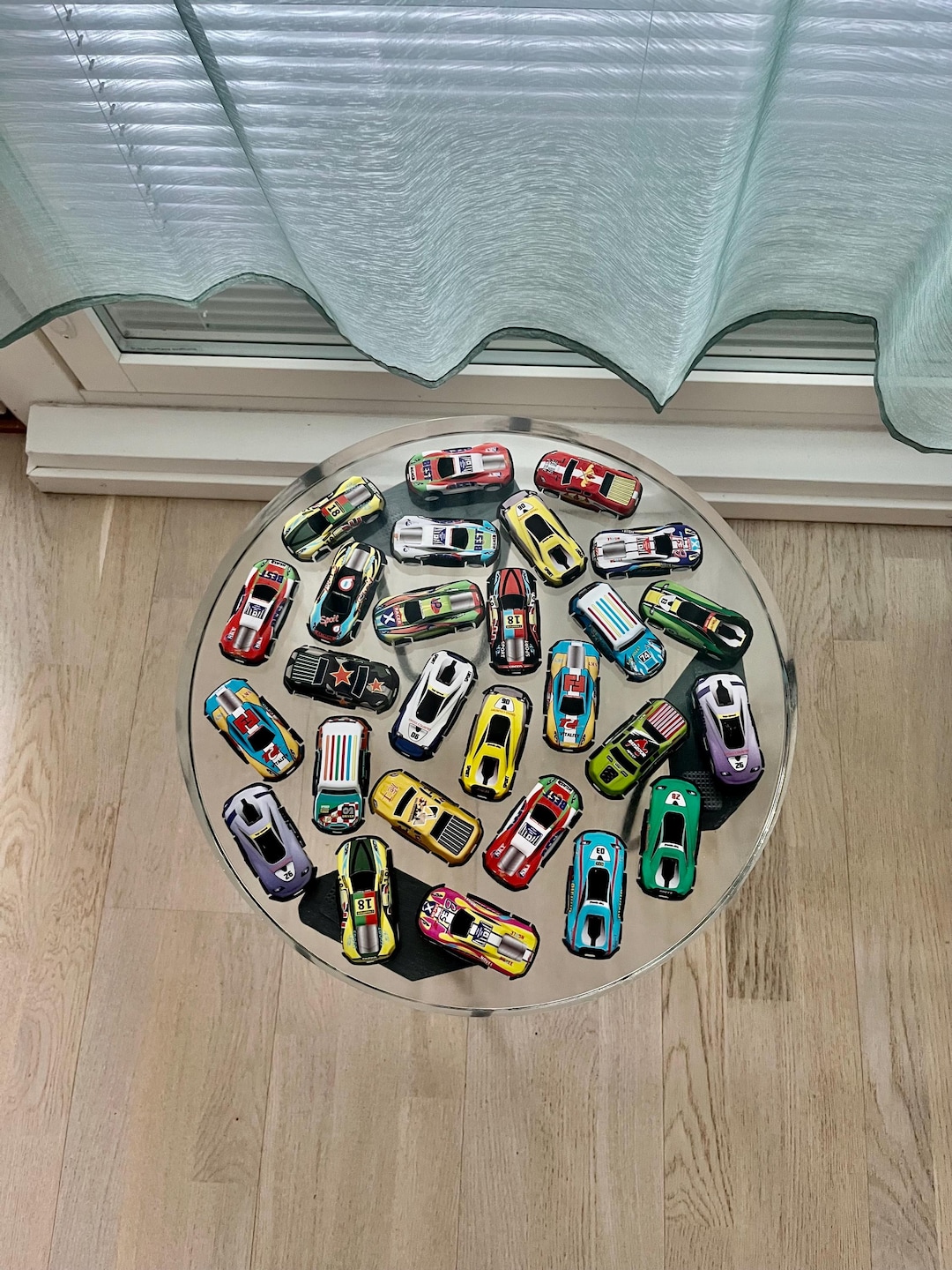 Coffee Table Made of Transparent Epoxy Resin With Cars Inside, Gift for ...