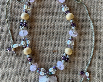 K Bella Handmade Couture Hemp Boho Chic Shell Mermaid Necklace - Etsy