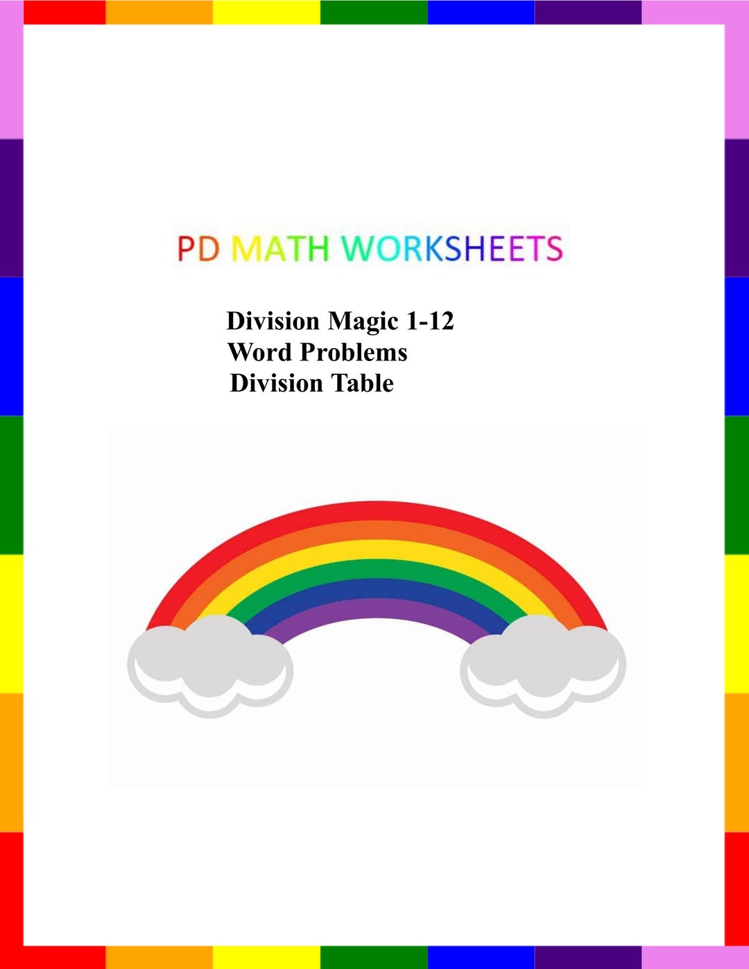 Division Worksheets 1-12 Digit Numbers, Division Table, Word Problems ...