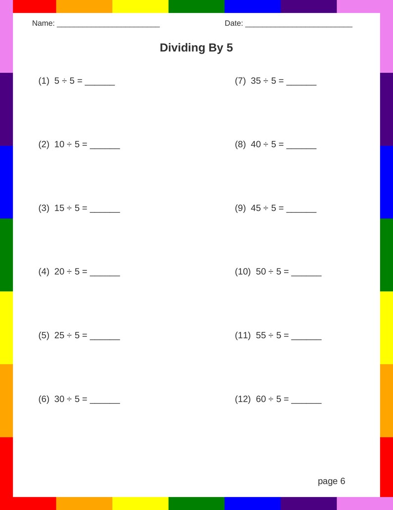 Division Worksheets 1-12 Digit Numbers, Division Table, Word Problems ...