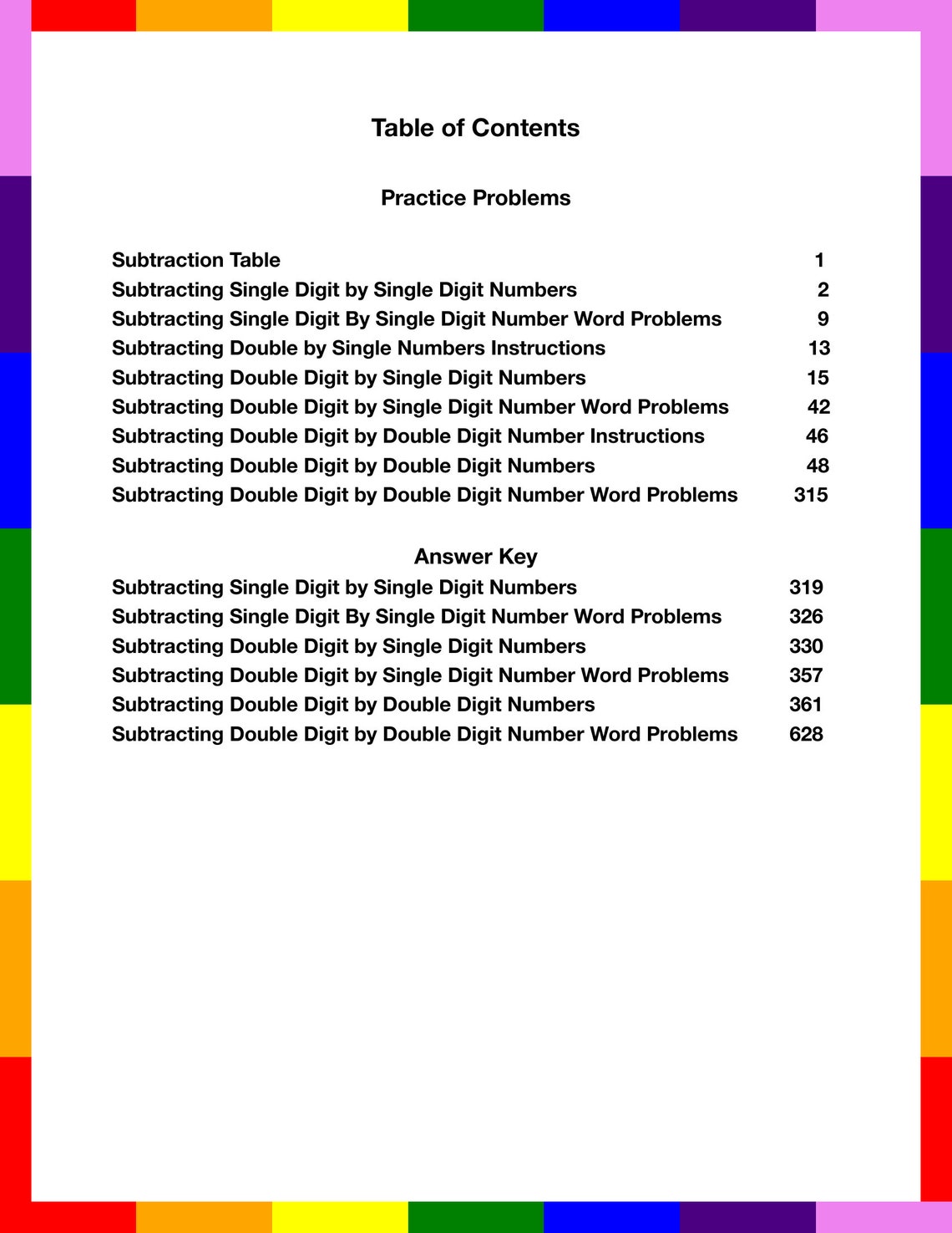 Subtraction Worksheets Single to Double Digit Numbers, Subtraction ...