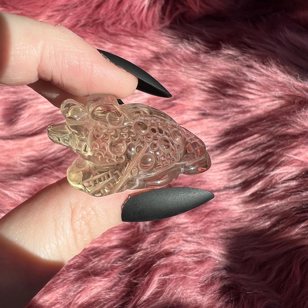 Stunning High Quality Small Size Smoky Quartz Money Toad Carving - H - Etsy