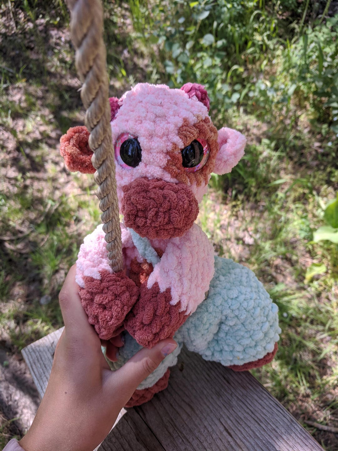 Cow Crochet Plushie in Overalls - Etsy