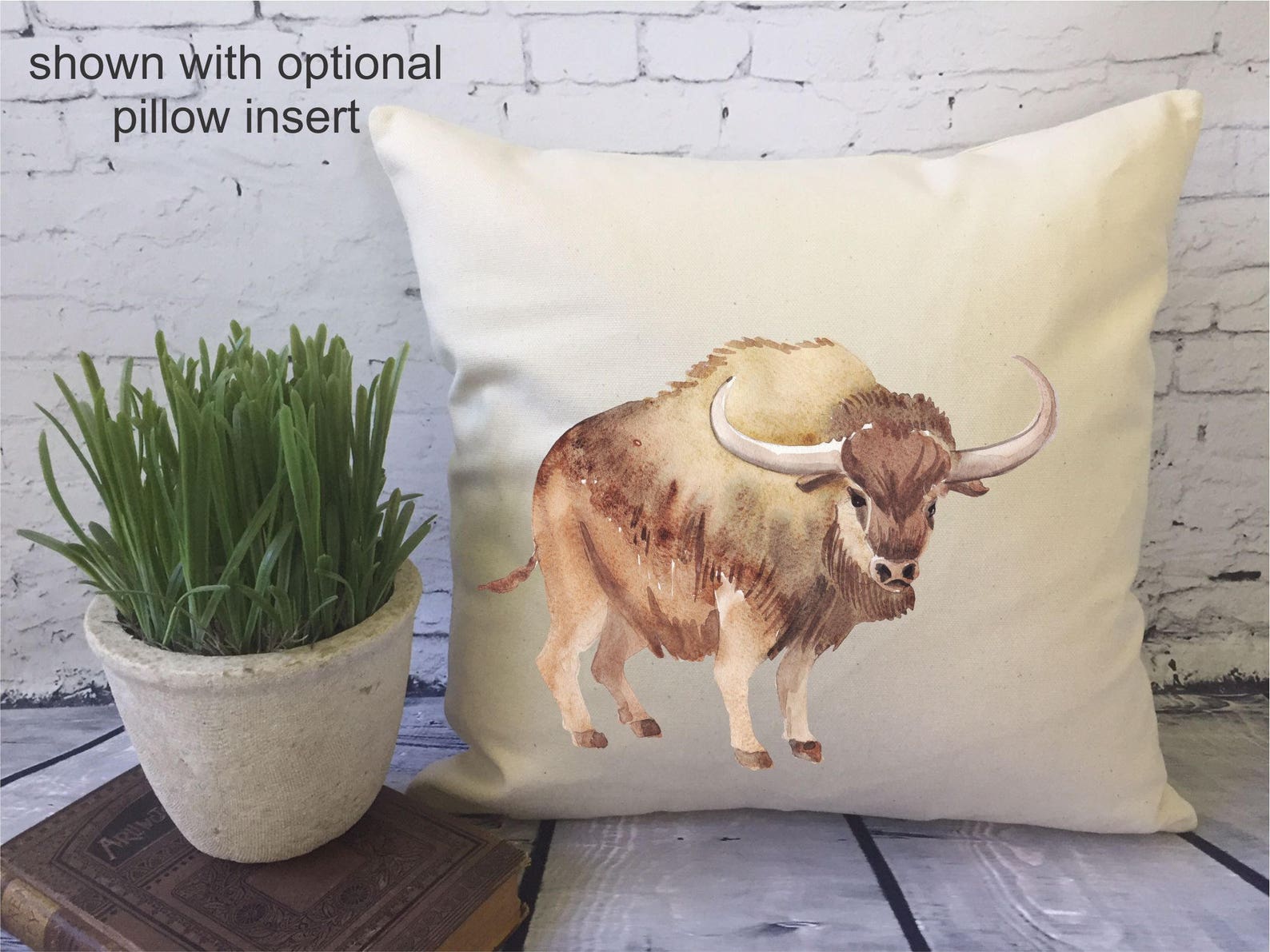 Buffalo/ Bison Decorative Throw Pillow Cover | Etsy