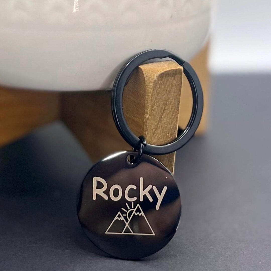 Round Dog Tag, Dog ID Tag, Custom Engraved Dog Name Tag, Quality Dog ...