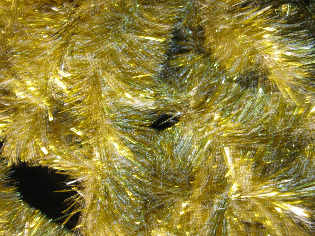Vintage Metalized Plastic Tinsel, Gold Tinsel, Vintage Tinsel ...