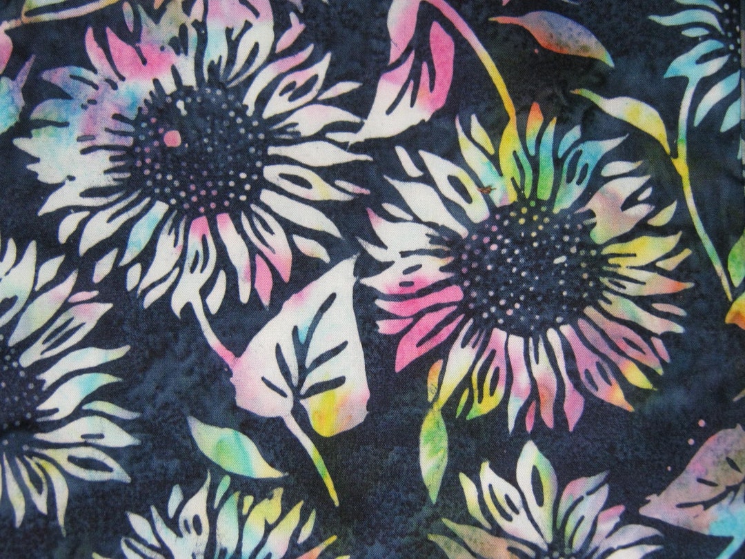 Sunflower Batik Potholders, Set of Two Potholders, Sunflowers, Kitchen ...