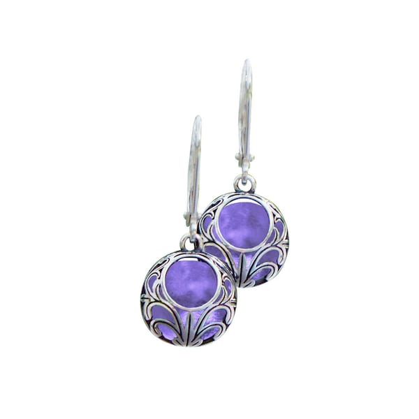 Purple Earrings Dangling - Etsy