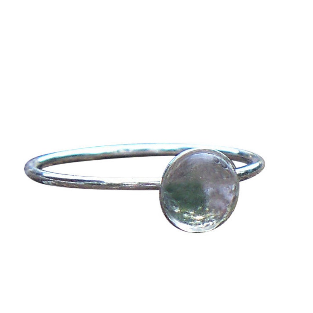 Recycled Vintage Milk Bottle and Sterling Silver Stacking Ring - Etsy