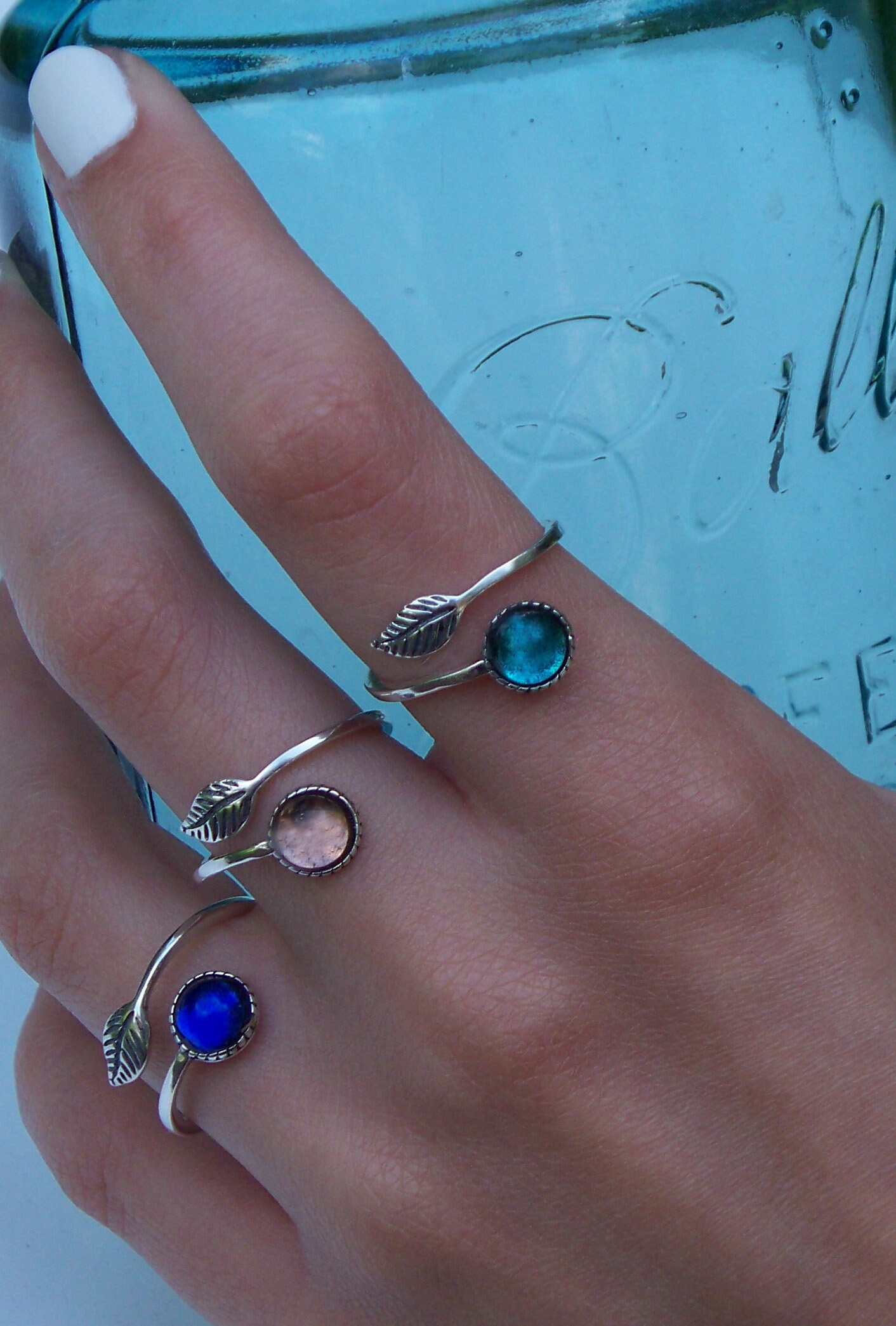 Recycled Antique Pink Depression Glass Sterling Silver | Etsy