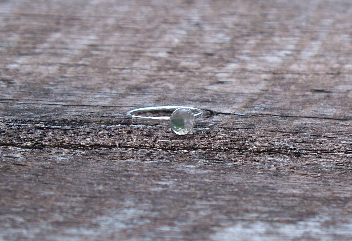 Recycled Vintage Milk Bottle and Sterling Silver Stacking Ring | Etsy