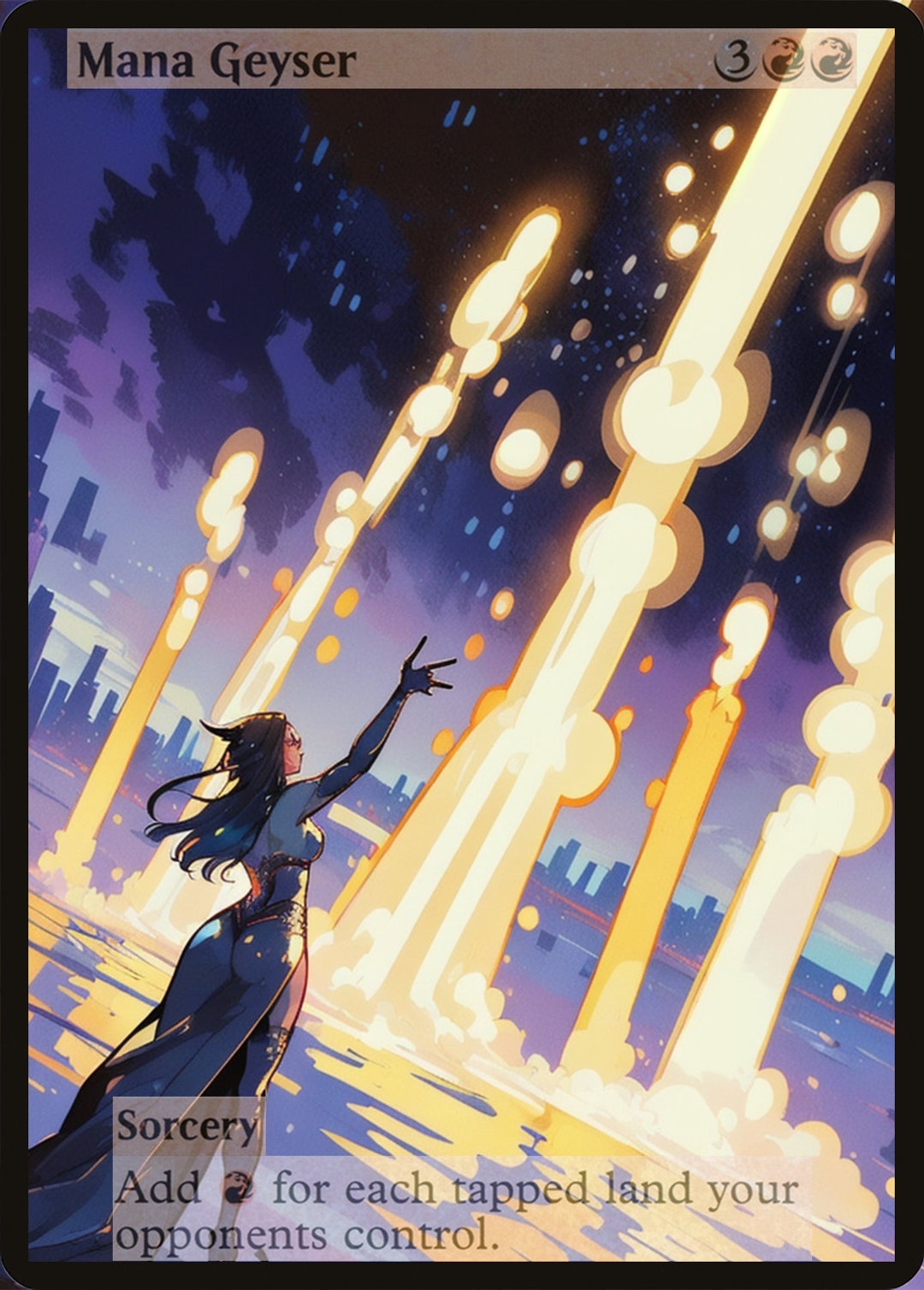 Mana Geyser MTG Proxy Anime Waifu Paper Printouts Glued to Land Card - Etsy