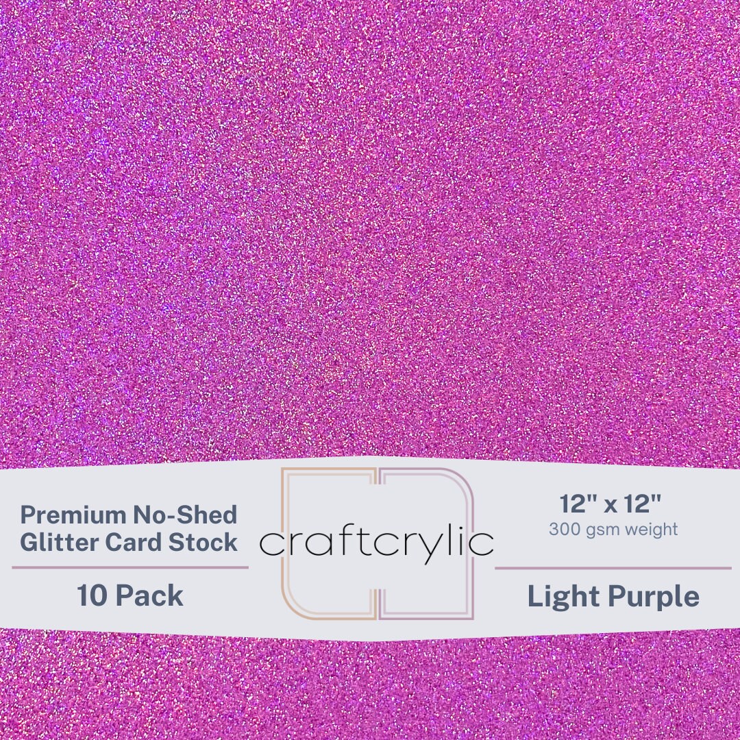 Purple Glitter Card Stock, 5/10 Pack Card Bundle, Card Making Paper ...
