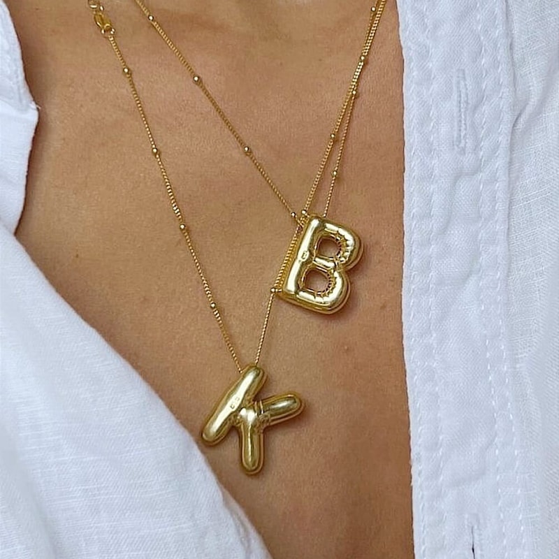 Letter Necklace - Etsy
