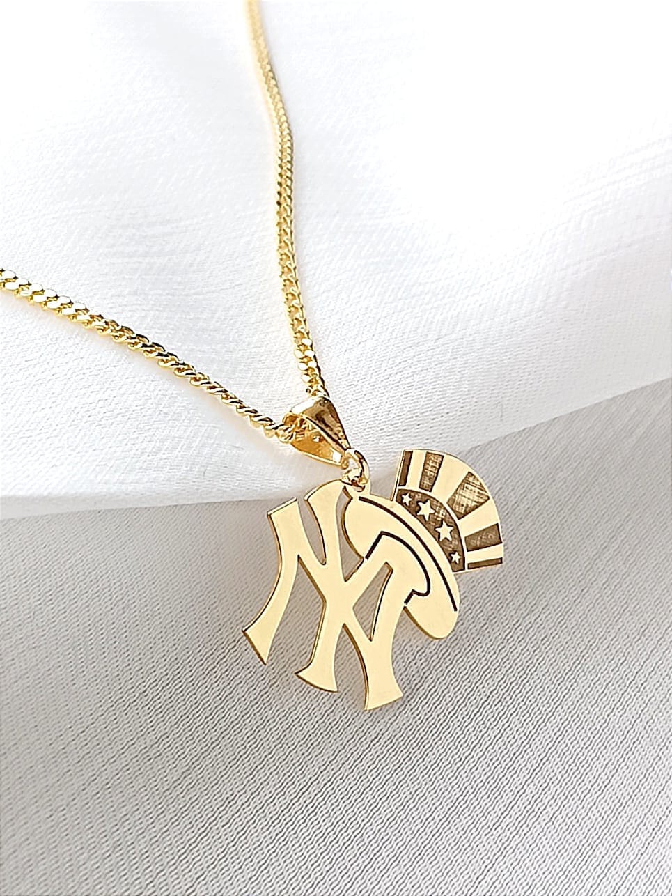 Sterling Silver New York Necklace-newyork Pendant-yankees Necklace ...