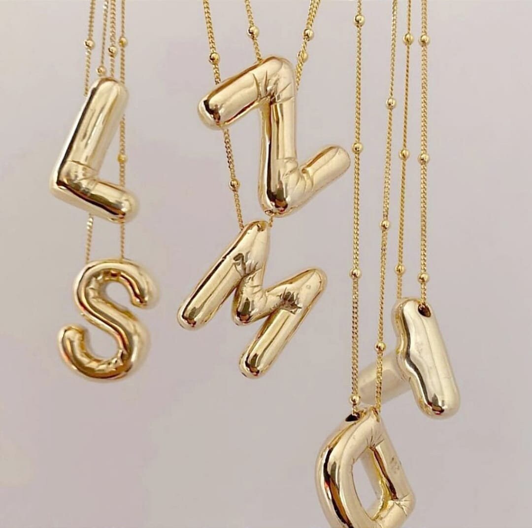 Sterling Silver Personalized Balloon Letter Pendant-dainty Letter ...