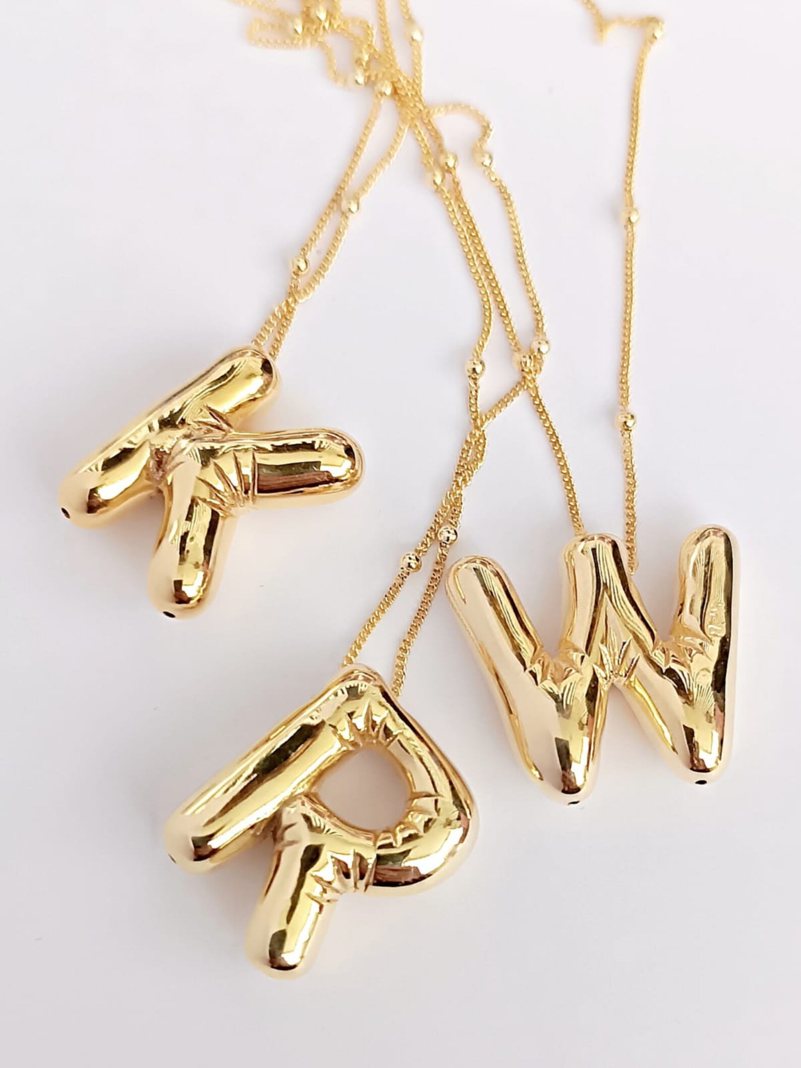 Sterling Silver Personalized Balloon Letter Pendant-dainty Letter ...