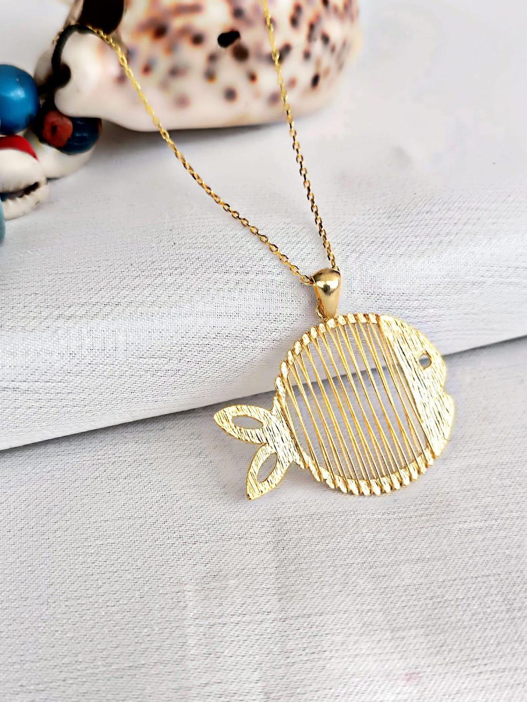 Sterling Silver Fish Necklace-hand Made Fish Pendant-custom Fish ...