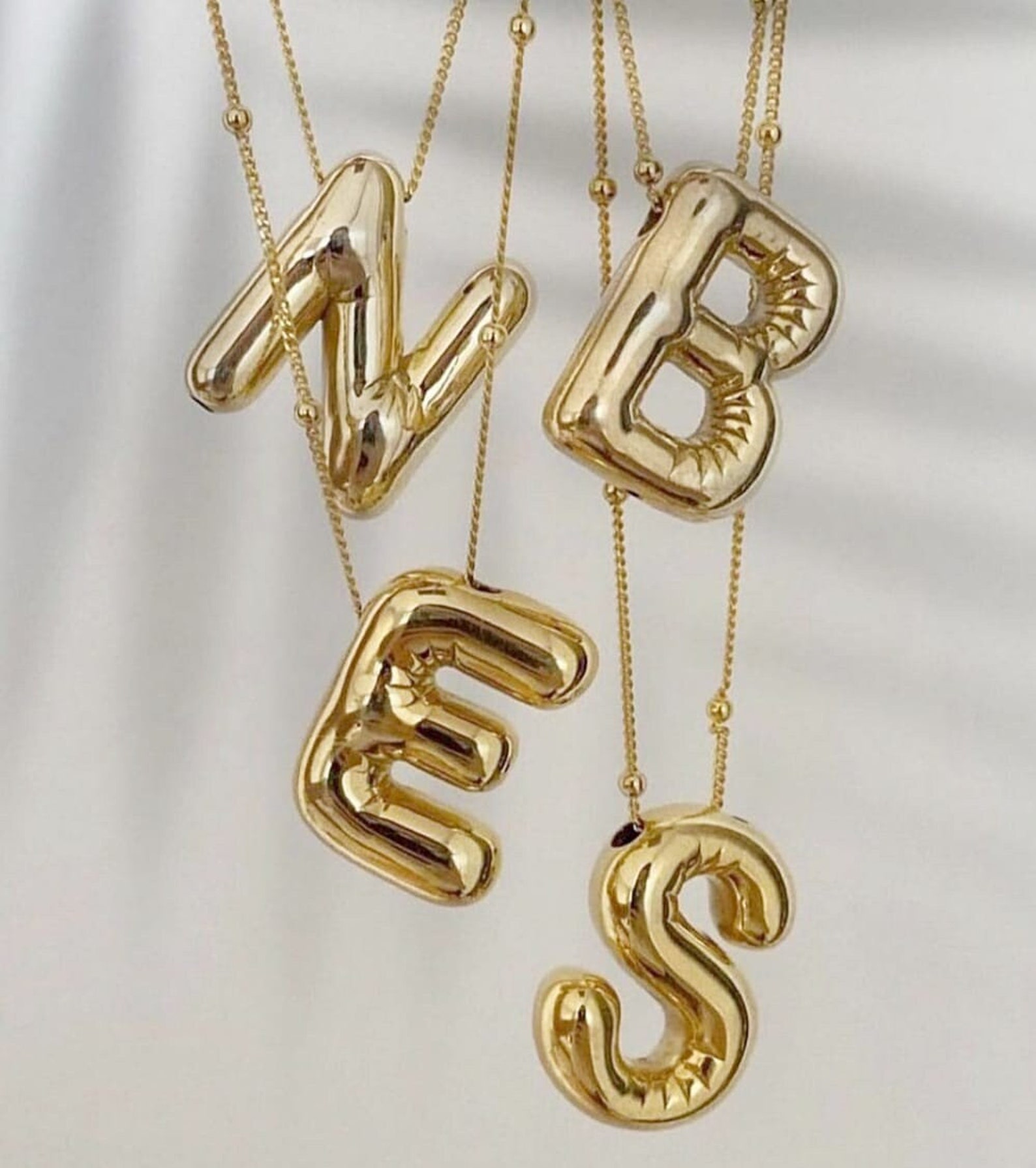 Sterling Silver Personalized Balloon Letter Pendant-dainty Letter ...