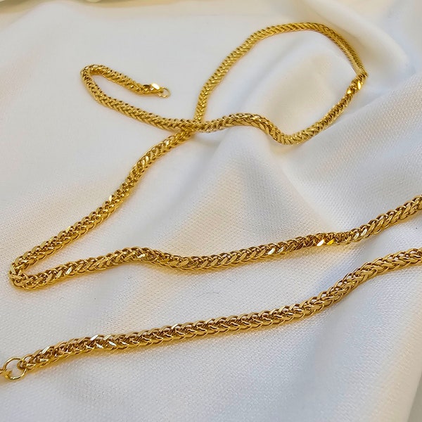 Solid 18k Gold Foxtail Necklace - Etsy