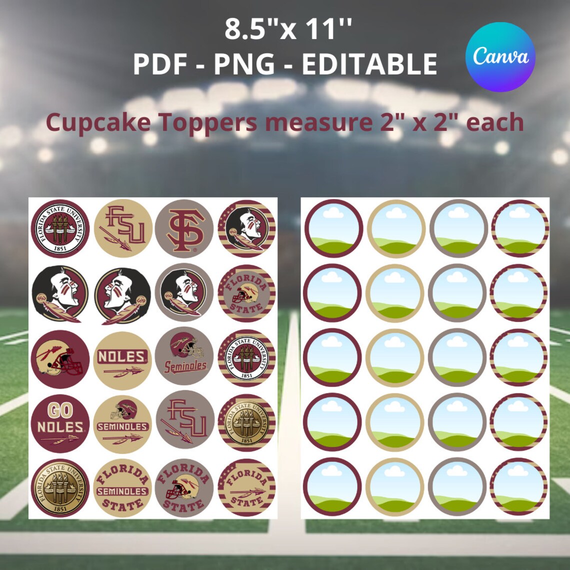 Seminoles, Fsu Inspired Cupcake Toppers, Fsu Graduation Cake Topper ...