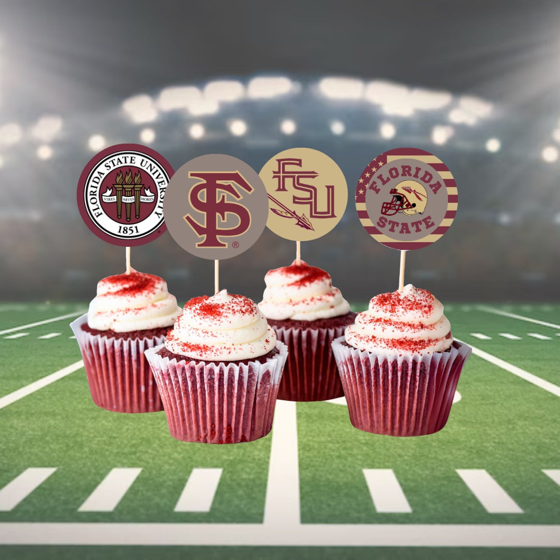 Seminoles, Fsu Inspired Cupcake Toppers, Fsu Graduation Cake Topper ...