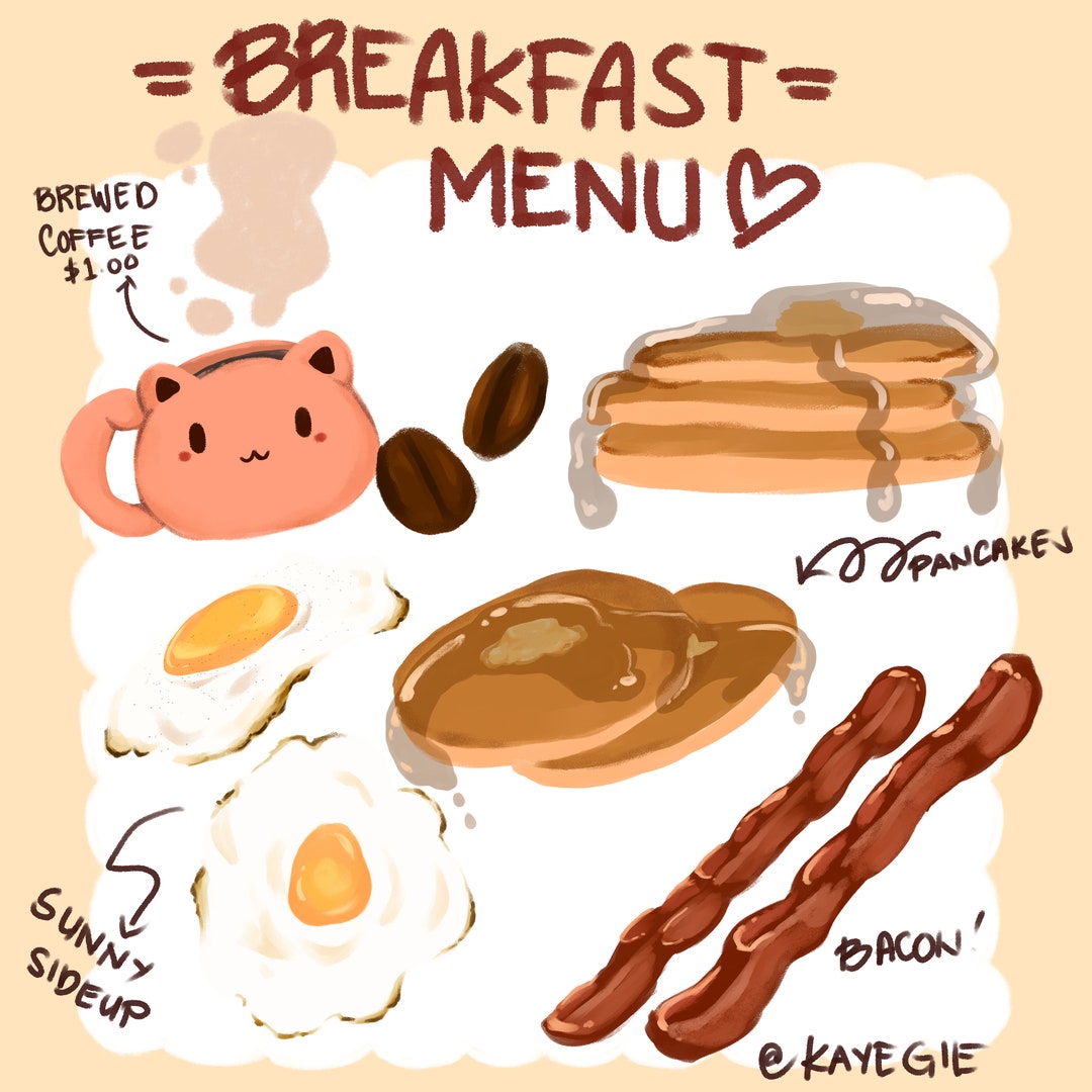 Illustrated Breakfast Diner Items PNG Pack (can Be Used Commercially ...