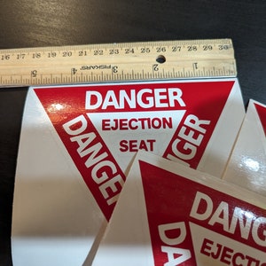 Ejection Seat Warning Decal - for the Pilot in You! - Etsy