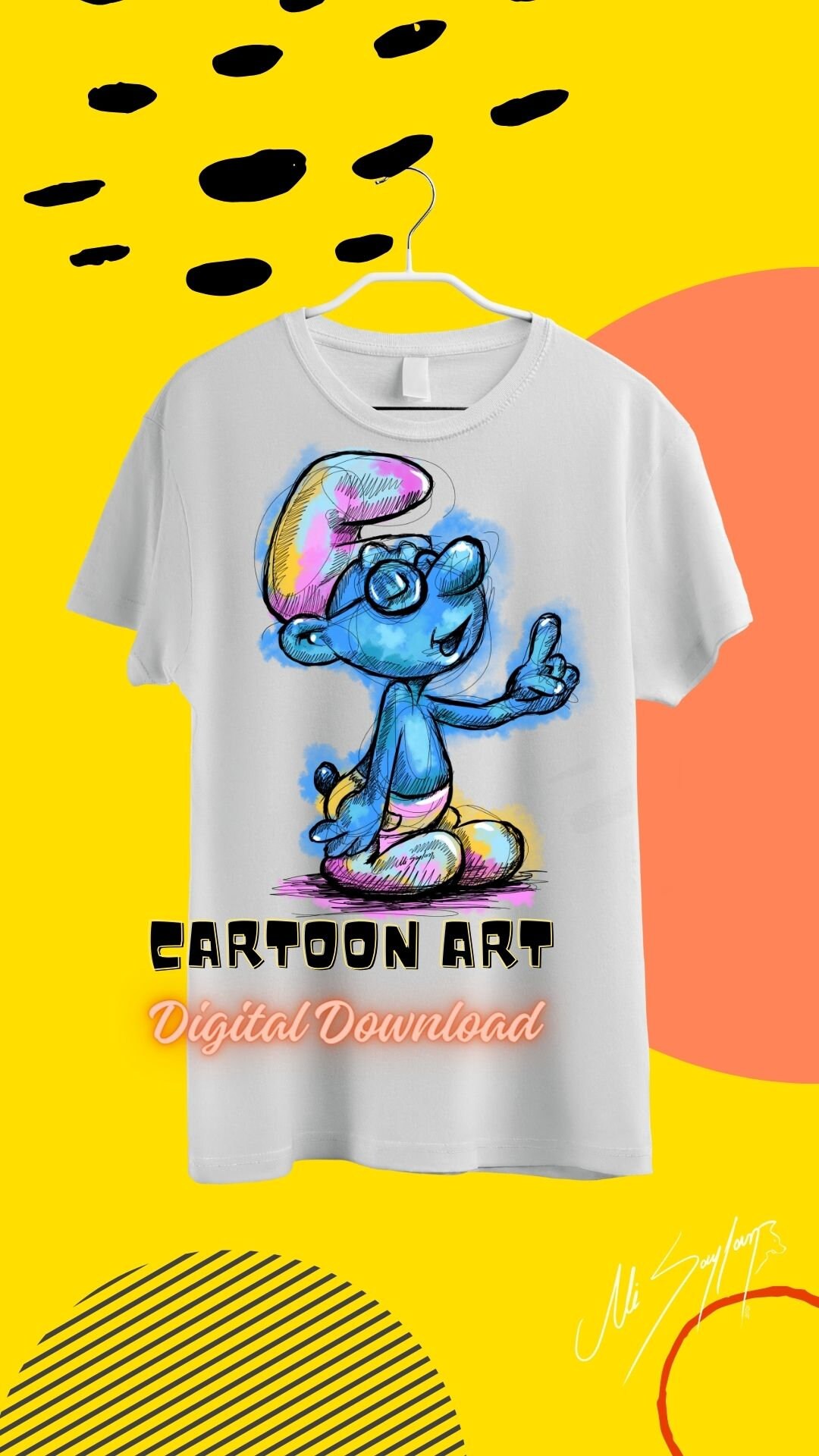 Brainy Smurf, Smurfs PNG, Drawing Smurfs, Digital Download, Image Cut ...