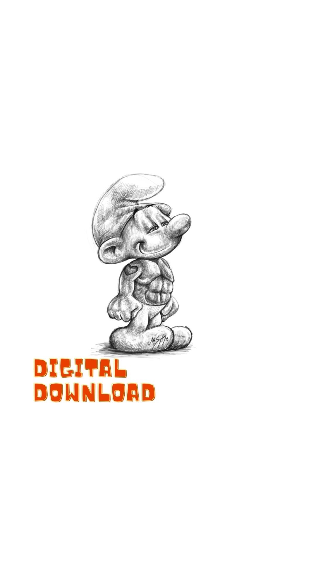 Hefty Smurf, Smurfs PNG, Drawing Smurfs, Digital Download, Image Cut ...