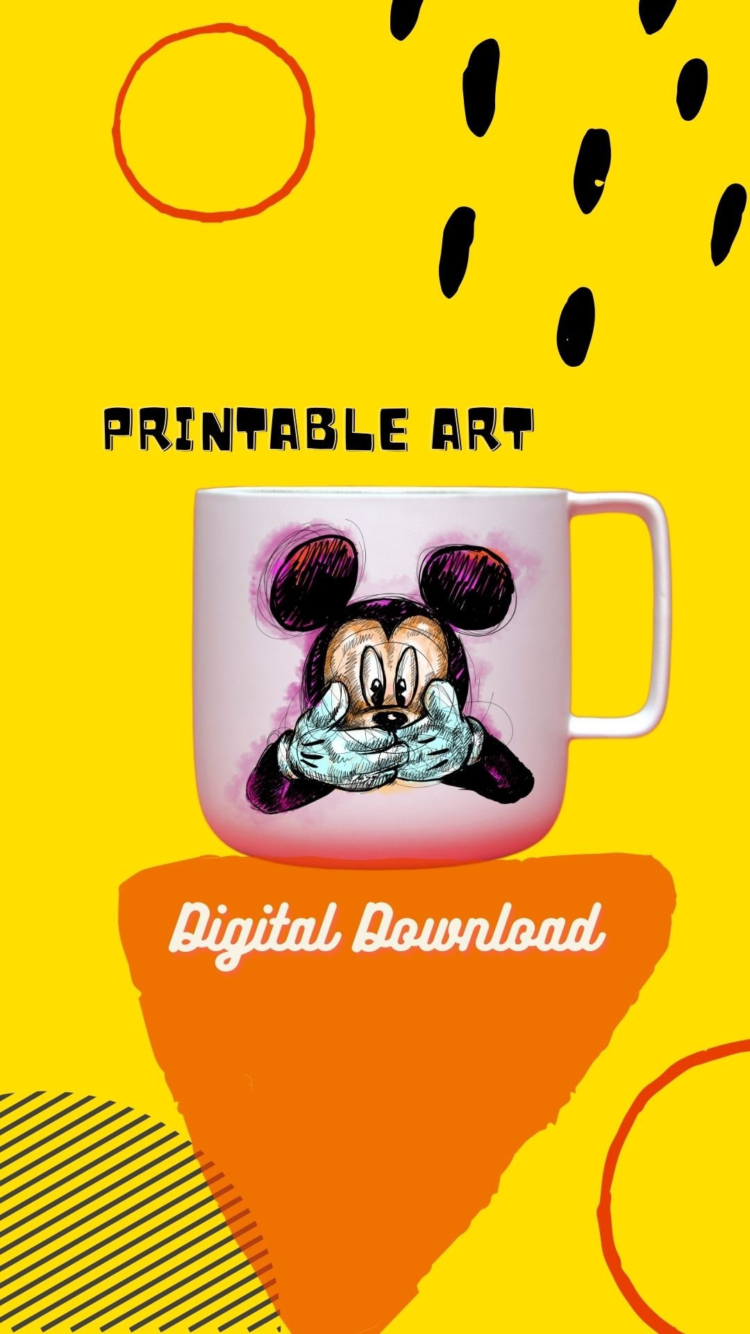 Mickey Mouse PNG, Watercolor Dısney Digital Download, Image Cut Files ...