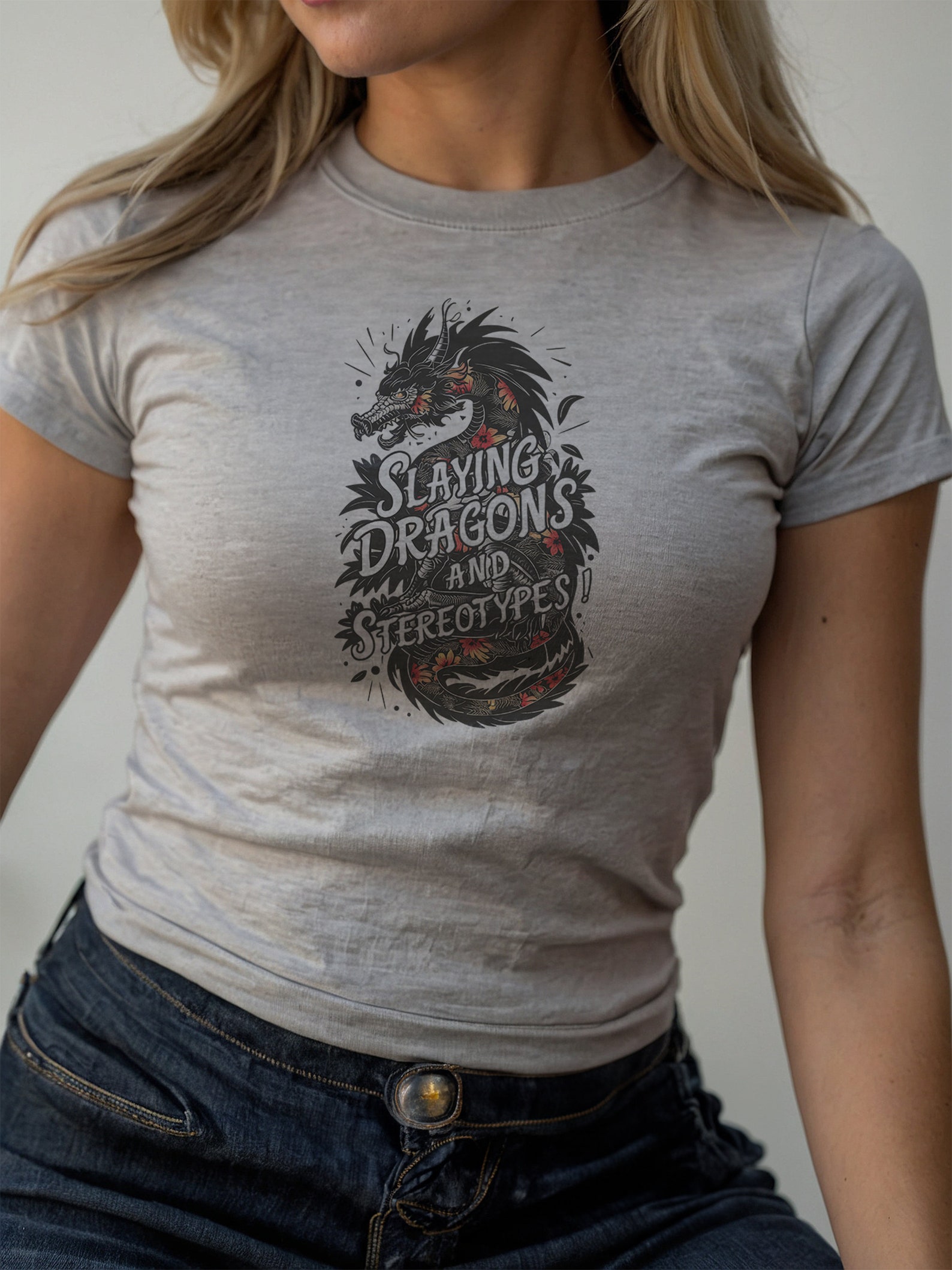 Y2K Baby Tee Dragon Graphic - 'slaying Dragons and Stereotypes ...