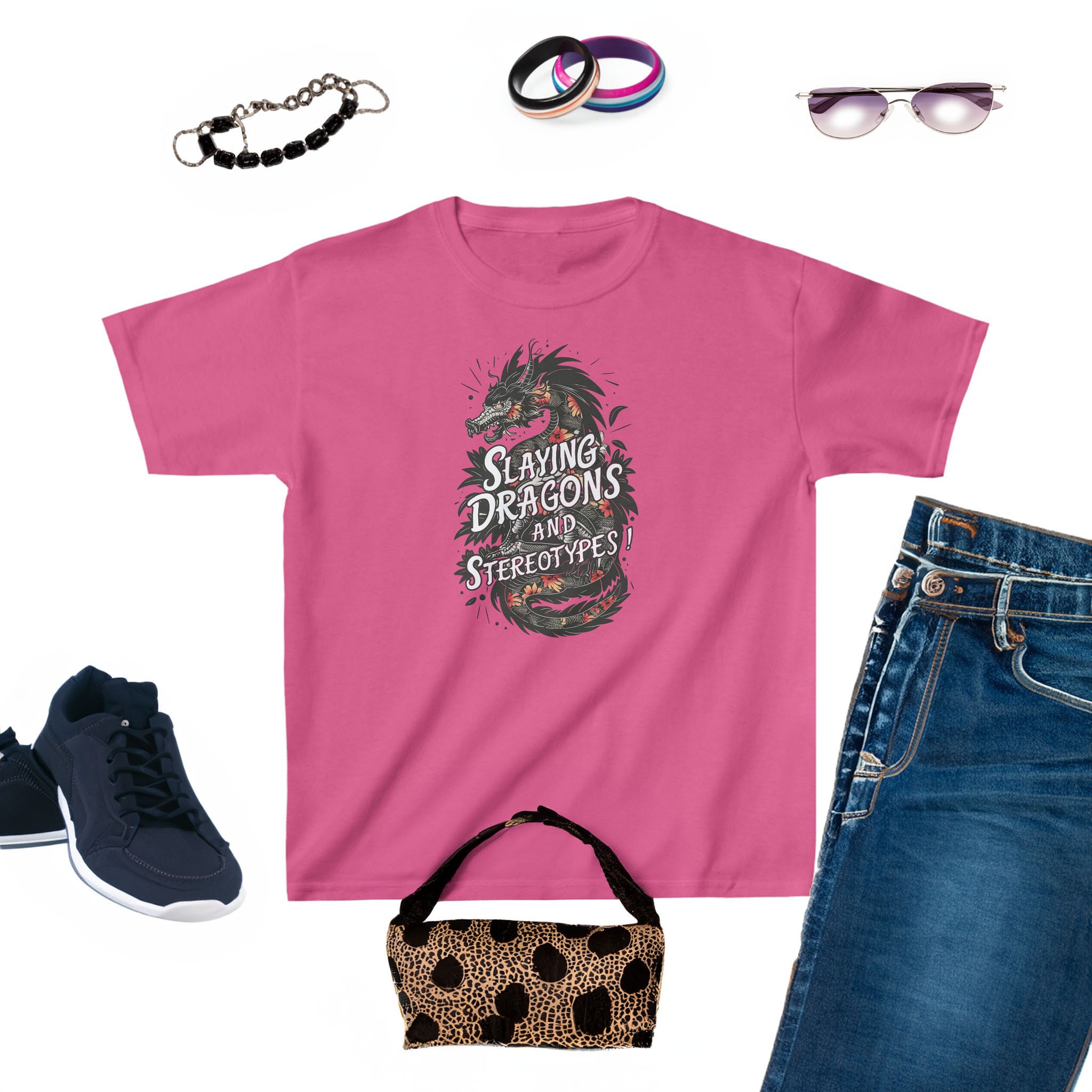 Y2K Baby Tee Dragon Graphic 'slaying Dragons and Stereotypes ...