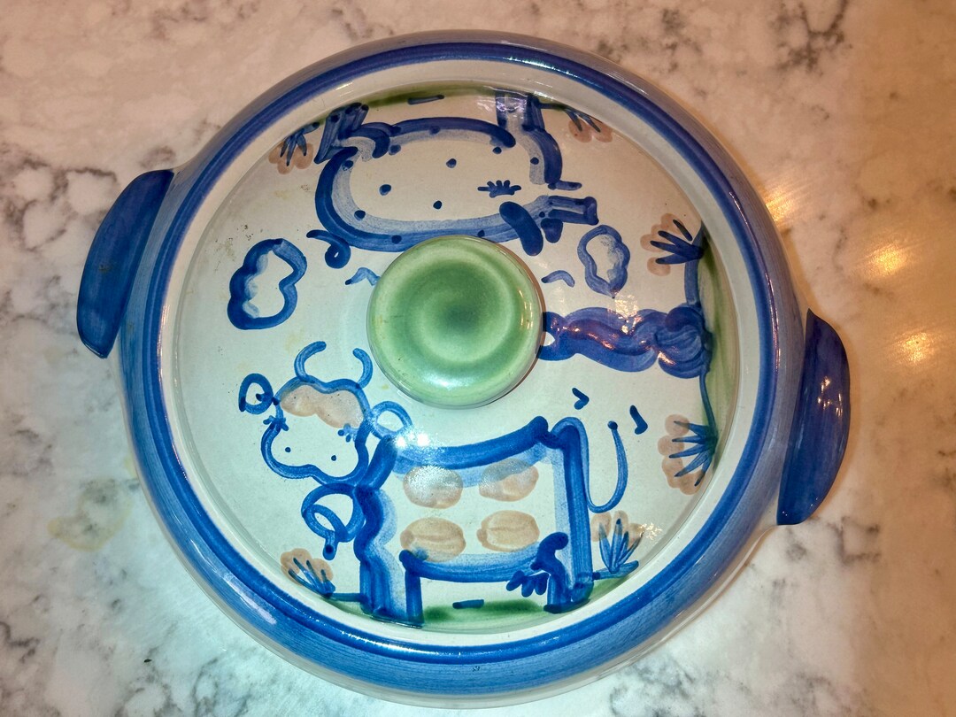 Vintage Signed M.A. Hadley Hand-painted Stoneware Casserole Baking Dish ...