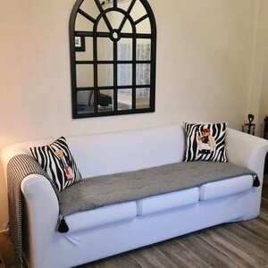 Linen Sofa Topper Couch Cover Pet Friendly Custom Size Handmade Couch ...