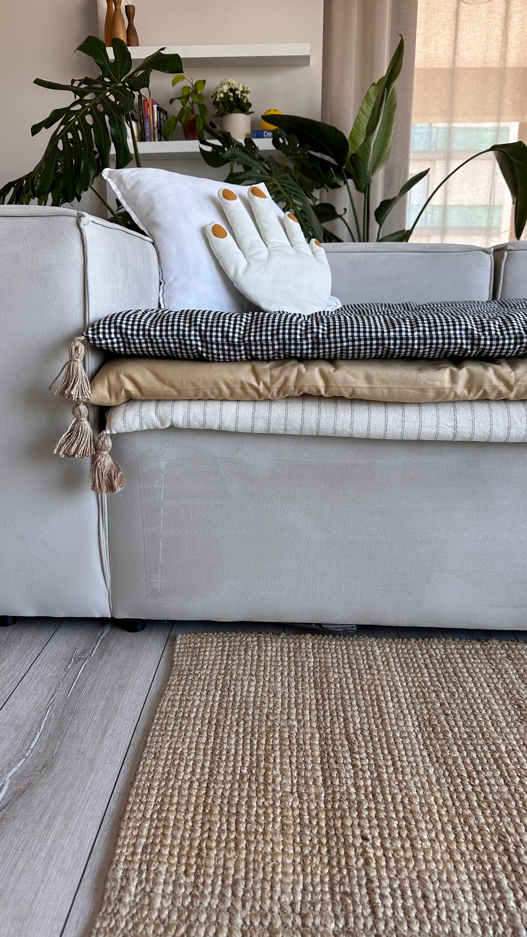 Linen Sofa Topper Couch Cover Pet Friendly Custom Size Handmade Couch ...