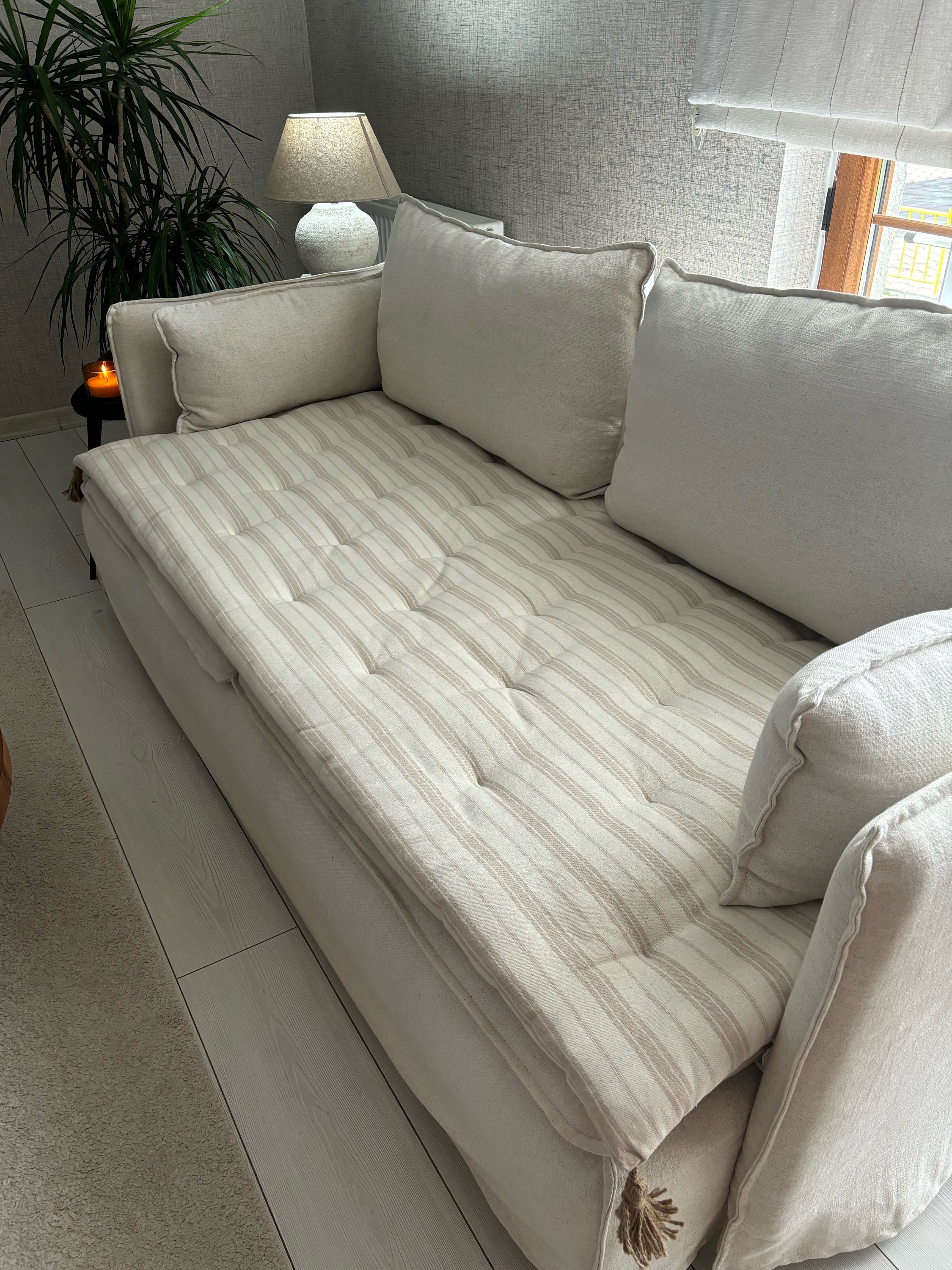 Cotton%100fabric Sofa Topper Sofa Cover Slipcovers Washable Dogs and ...