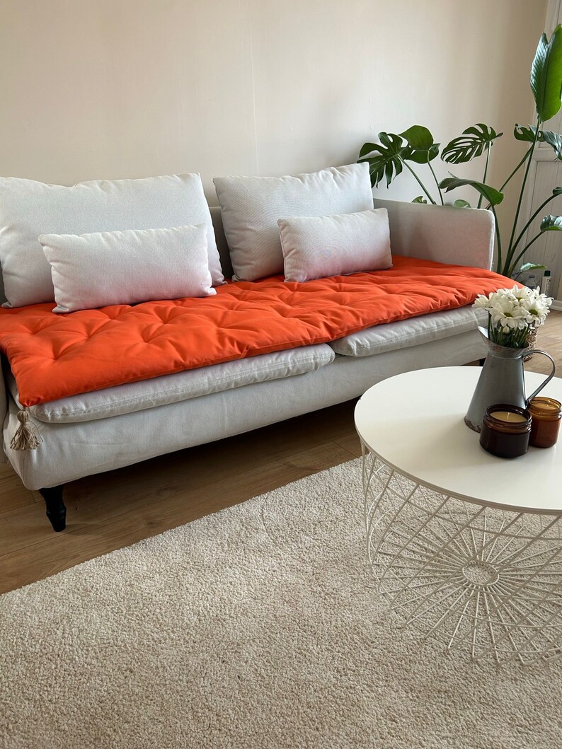 Linen Sofa Topper, Couch Cover, Washable, Dogs and Cats, Custom Size ...