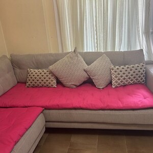 Linen Sofa Topper, Couch Cover, Washable, Dogs and Cats, Custom Size ...