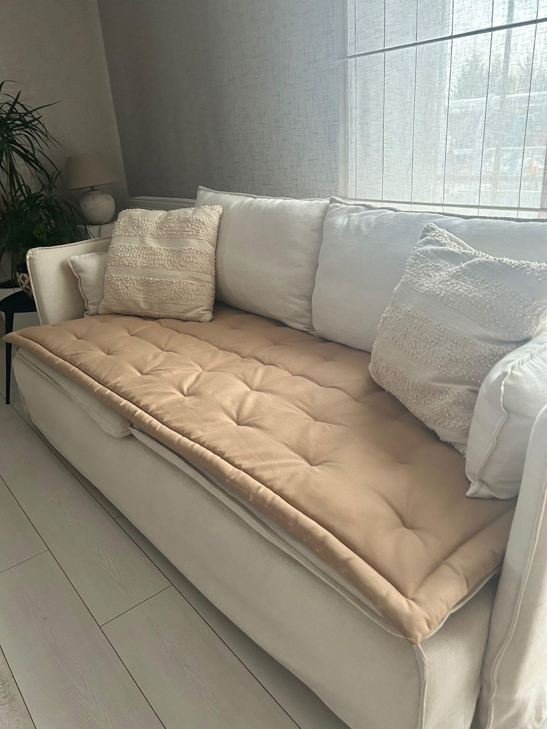 Linen Sofa Topper Couch Cover Slipcover Washable Dogs and Cats Custom ...