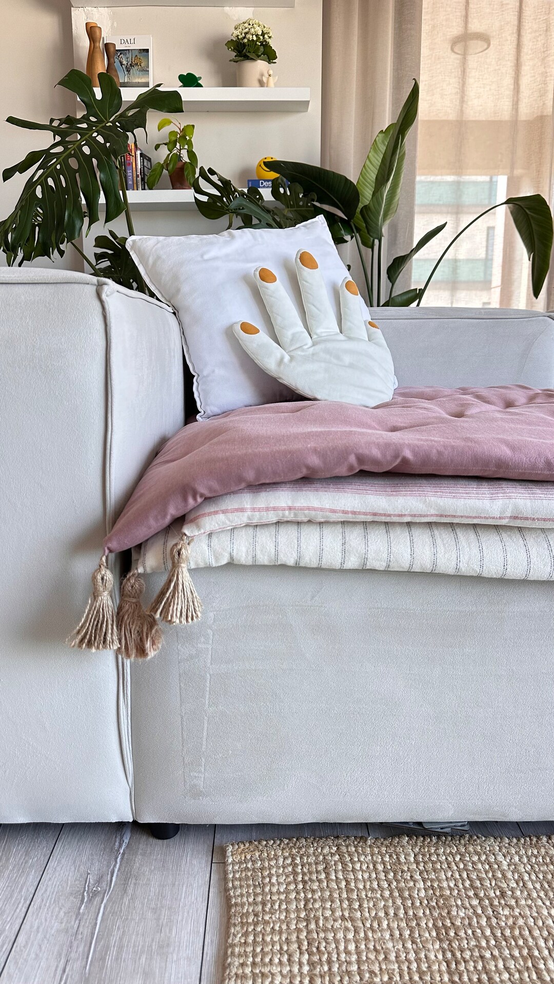 Linen Sofa Topper Couch Cover Pet Friendly Custom Size Handmade Couch ...