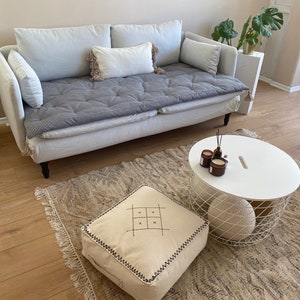 Linen Sofa Topper Couch Cover Pet Friendly Custom Size Handmade Couch ...