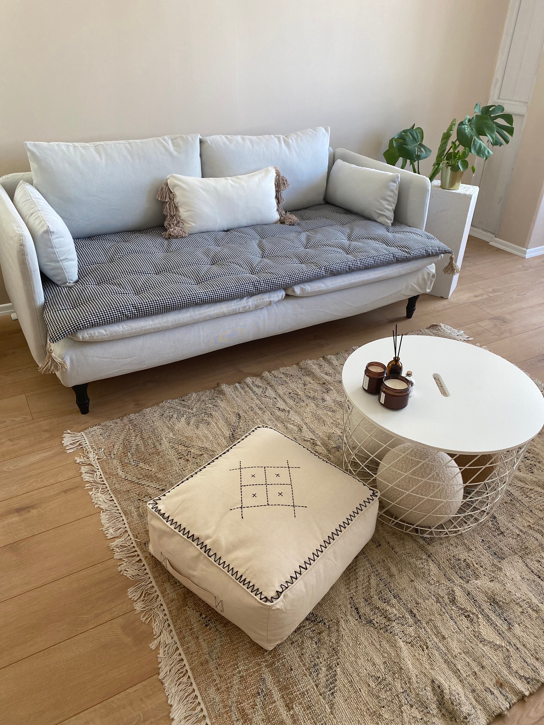 Linen Sofa Topper Couch Cover Pet Friendly Custom Size Handmade Couch ...