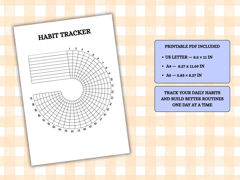 Circular Habit Tracker, Daily Routine Planner (digital Download) - Etsy