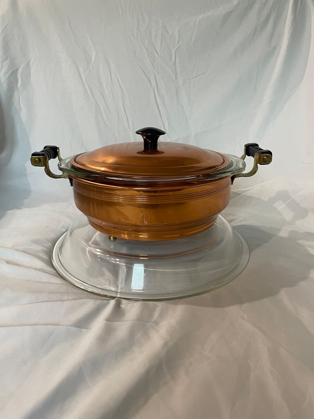 Vintage Coppercraft Guild Serving Set With Pyrex Casserole Dish - Etsy